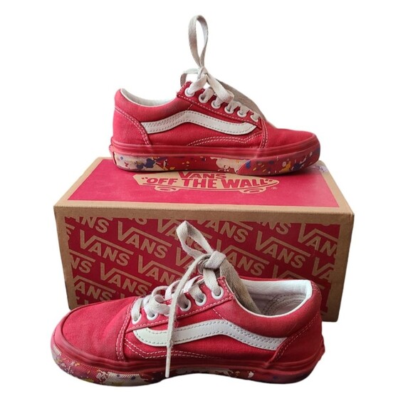 Vans | Shoes | Kids Unisex Size 3 Vans Old Skool Splatter Paint Racing ...